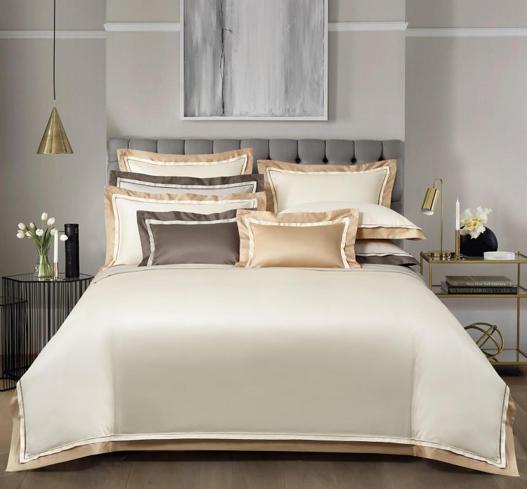 Элитное постельное белье Sharmes Psihea кремовый/топленое молоко