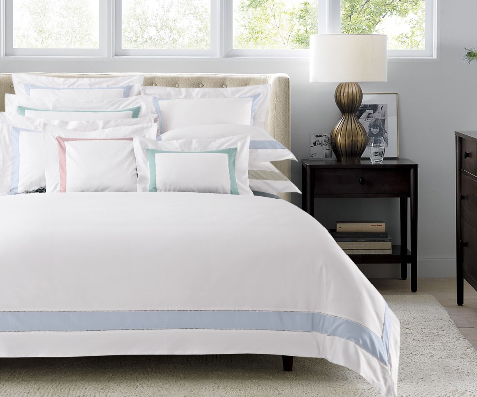 Элитное постельное белье Sharmes Prime белый/жемчужно-серый